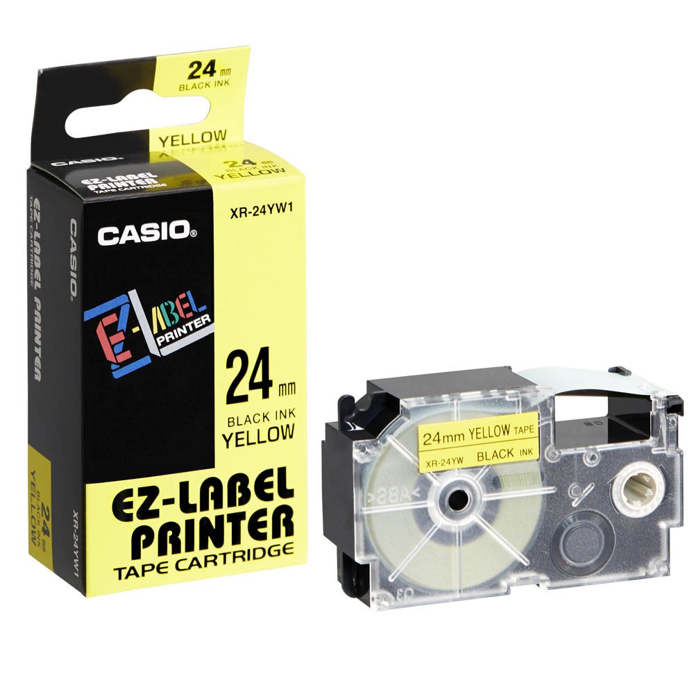 Casio XR-24YW1 Labeling Tape, 8m - CARTRIDGES
